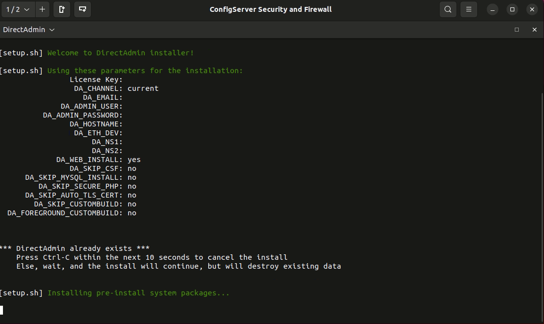 Install › Install CSF - ConfigServer Security & Firewall