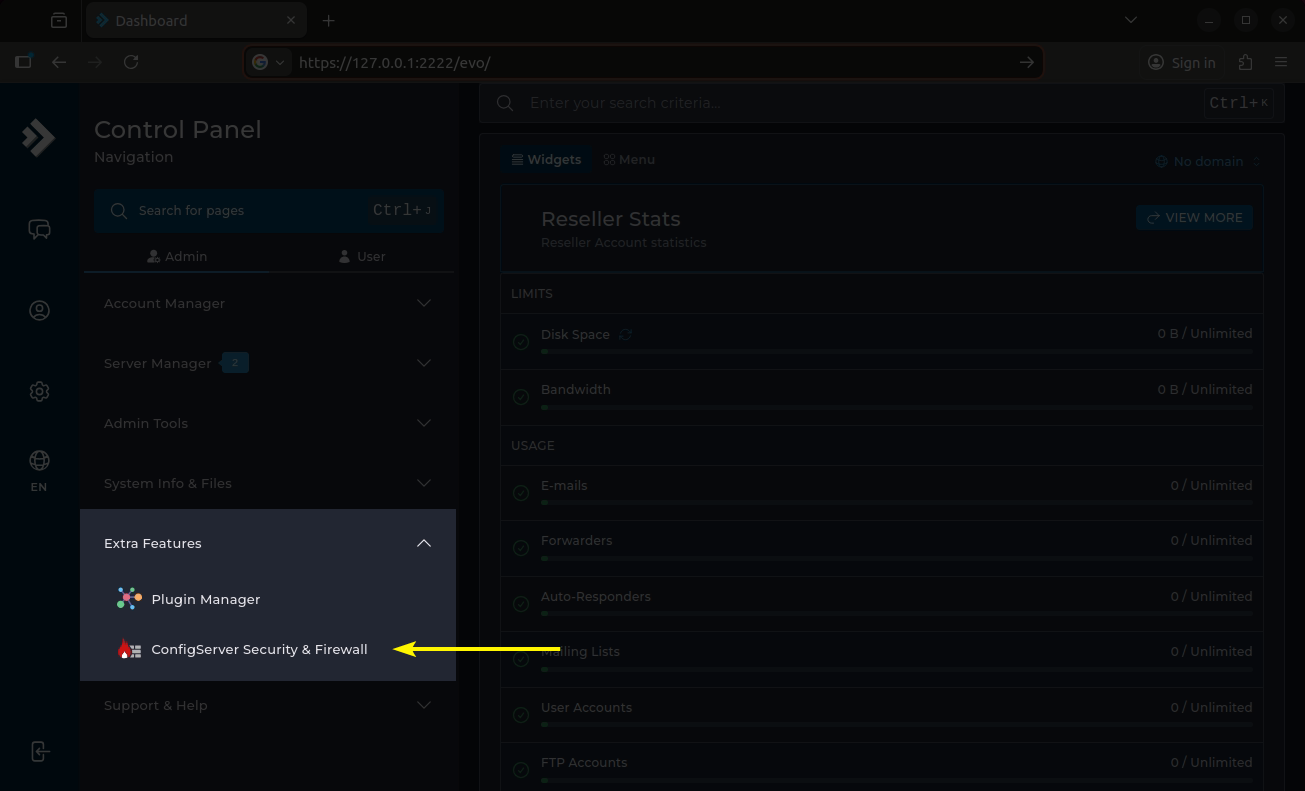 Install › Install CSF - ConfigServer Security & Firewall