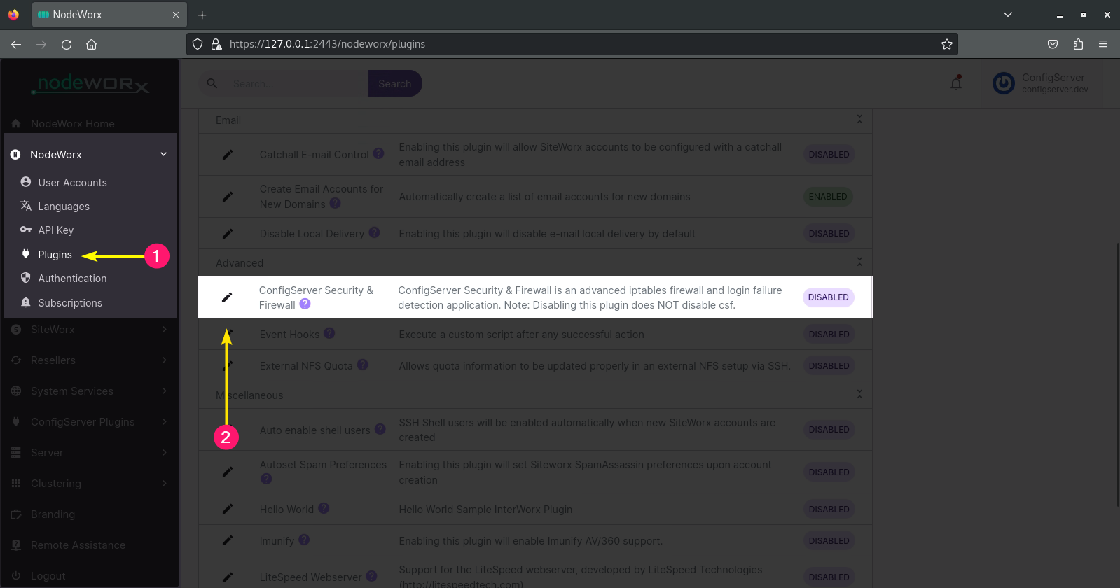 Install › Install CSF - ConfigServer Security & Firewall