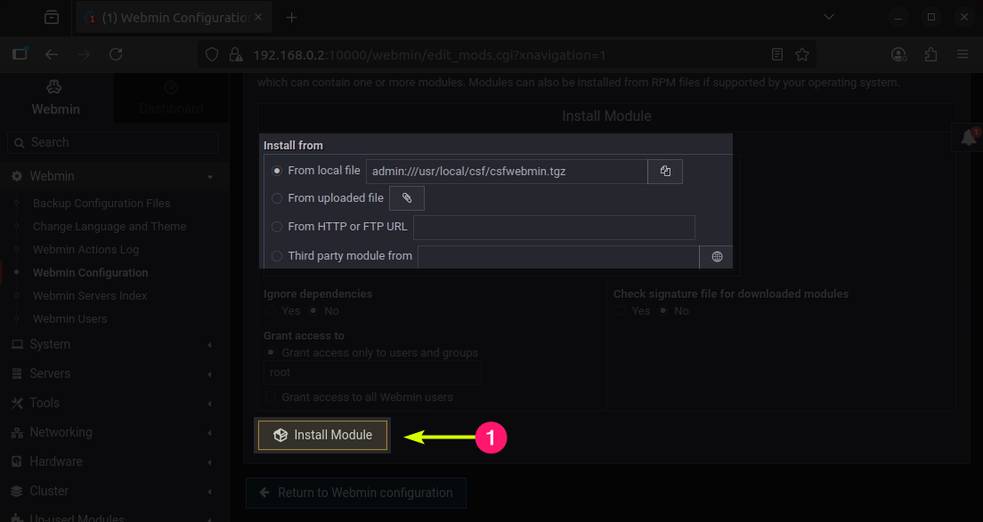 Install › Install CSF - ConfigServer Security & Firewall