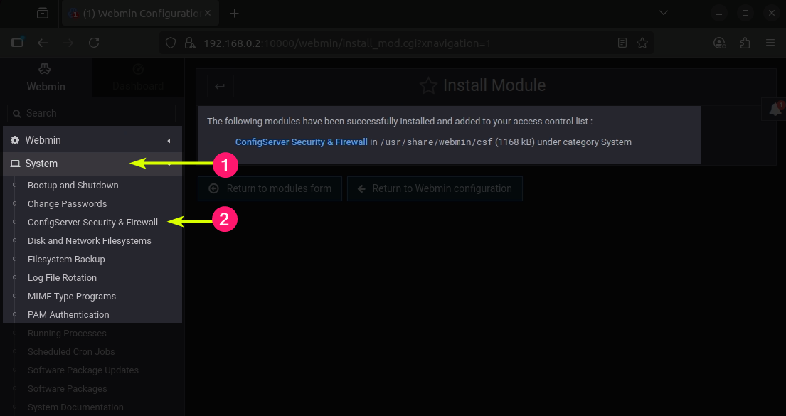 Install › Install CSF - ConfigServer Security & Firewall